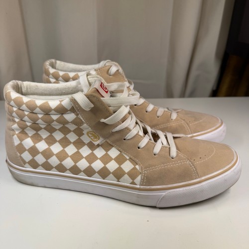 Ecko Unltd. Steven Canvas High Top Sneaker Tan/White Checked Men’s Size ...