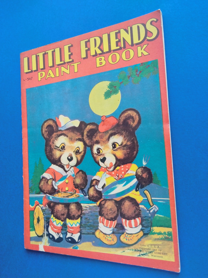 LITTLE FRIENDS - PAINT/COLORING BOOK 1944 (L-547) LOWE USA vintage ...