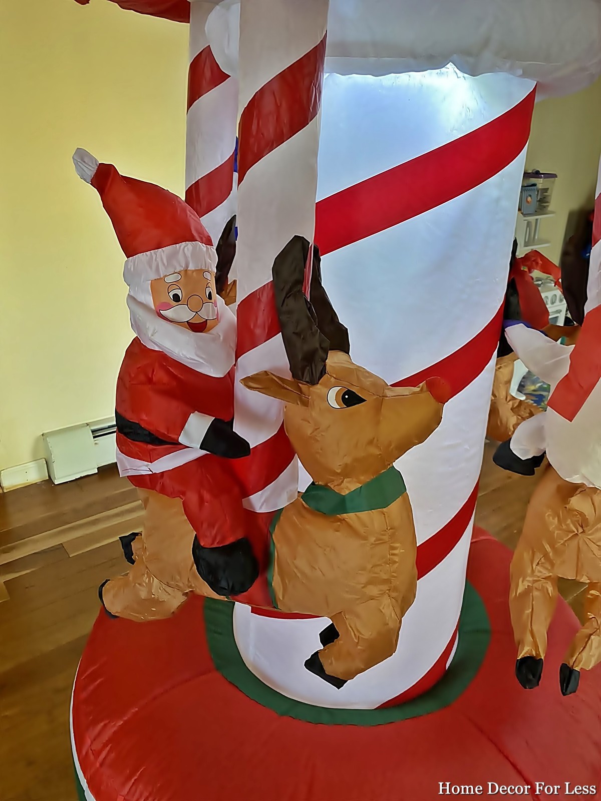 6.5FT Animated Airblown Inflatable Rotating Christmas Carousel LED ...