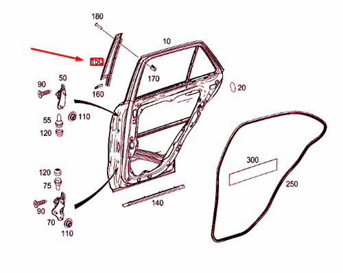 NEW MERCEDES-BENZ GLE W166 REAR RIGHT B-PILLAR EXTERIOR TRIM ...