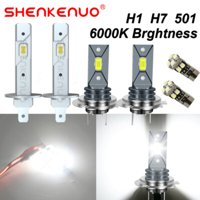 H1 H7 501 55w Super White Xenon HID Main High/Dip Low/Side Light Beam ...