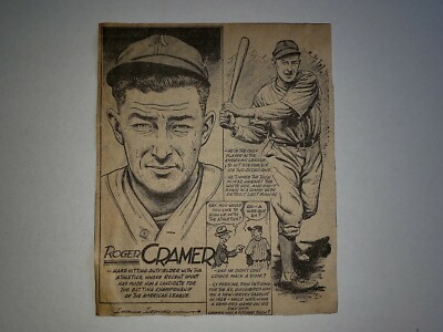 Doc Cramer A's 1935 Cartoon Sketch Lank Leonard | eBay
