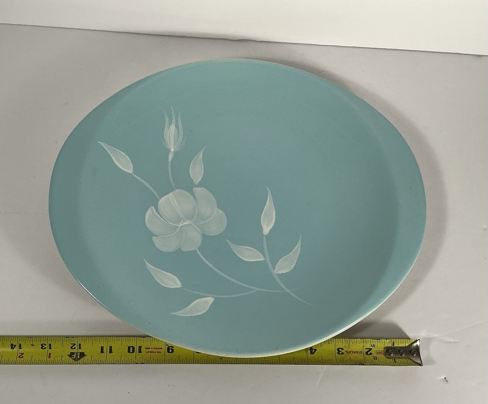 Vintage 14” Canonsburg Pottery Sky Line Powder Aqua/Frost Blue Platter ...