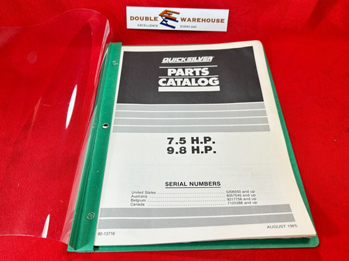 August 1985 Quicksilver Parts Catalog 7.5 9.8 HP 90-13716 | eBay