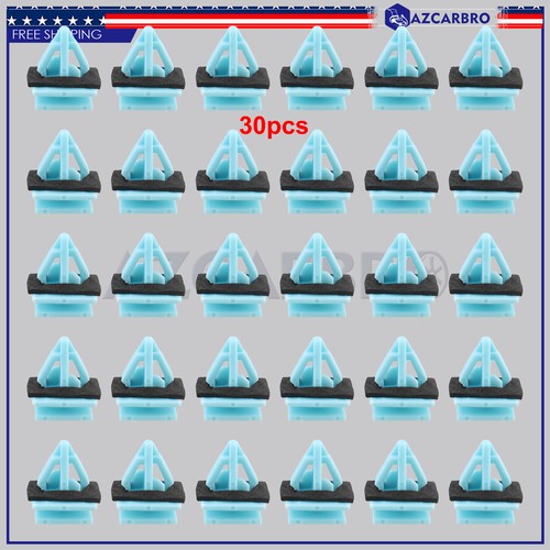 30 Pcs Blue Nylon Rocker Panel Molding Clips Sealer For Hyundai Kia ...