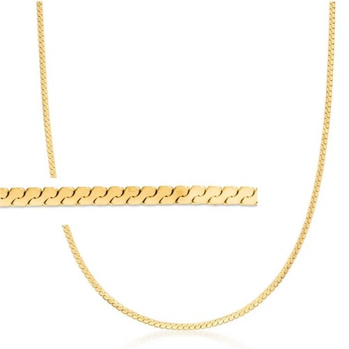 14k Solid Yellow Gold 1mm Flat Serpentine S Link Chain Necklace 18 In 2 ...
