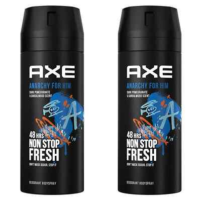 Axe for Men Anarchy 48 Hour Protection Deodorant Body Spray 2 pack ...