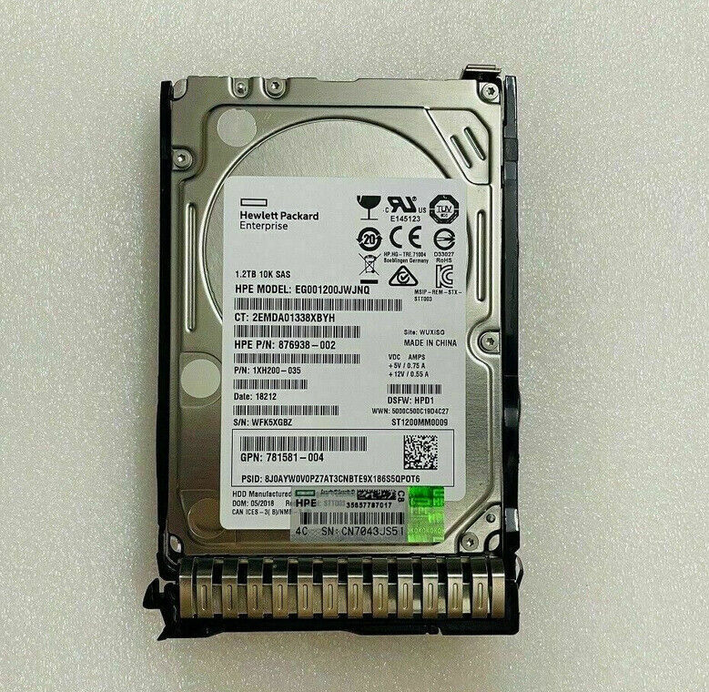 For HPE 872479-B21 872737-001 1.2TB 10K 12G 2.5 SAS SC DS INCLUDES TRAY ...