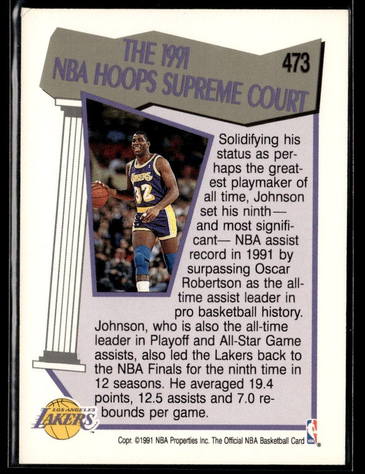 1991-92 Hoops #473 Magic Johnson Lakers Basketball Card 3102M | eBay UK