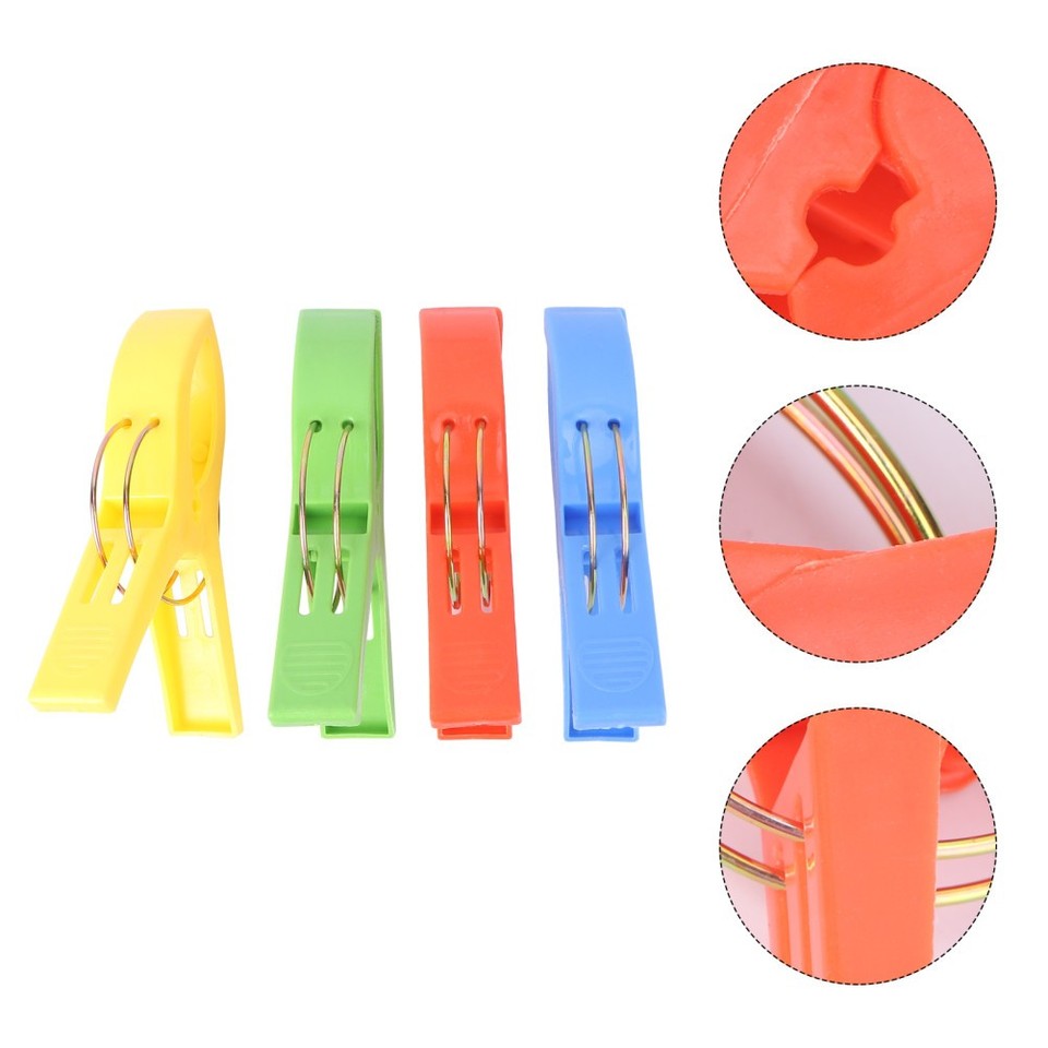 12 Pcs Beach Towel Clamps Clips Cruise Lounge Chair Clothes Fixed ...