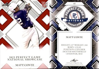 MATT CONTE Rookie 2023 Leaf Perfect Game National Showcase #65 RED | eBay