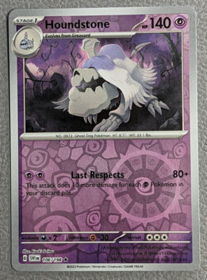Houndstone Reverse Holo NM SV1 106/198 Scarlet & Violet Pokemon Card | eBay