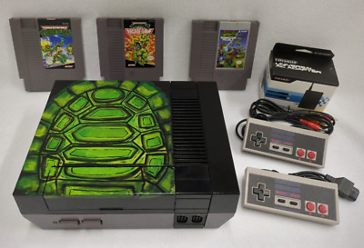 NES Nintendo Custom Hand Painted Console Turtle Shell/Bundle w/TMNT ...