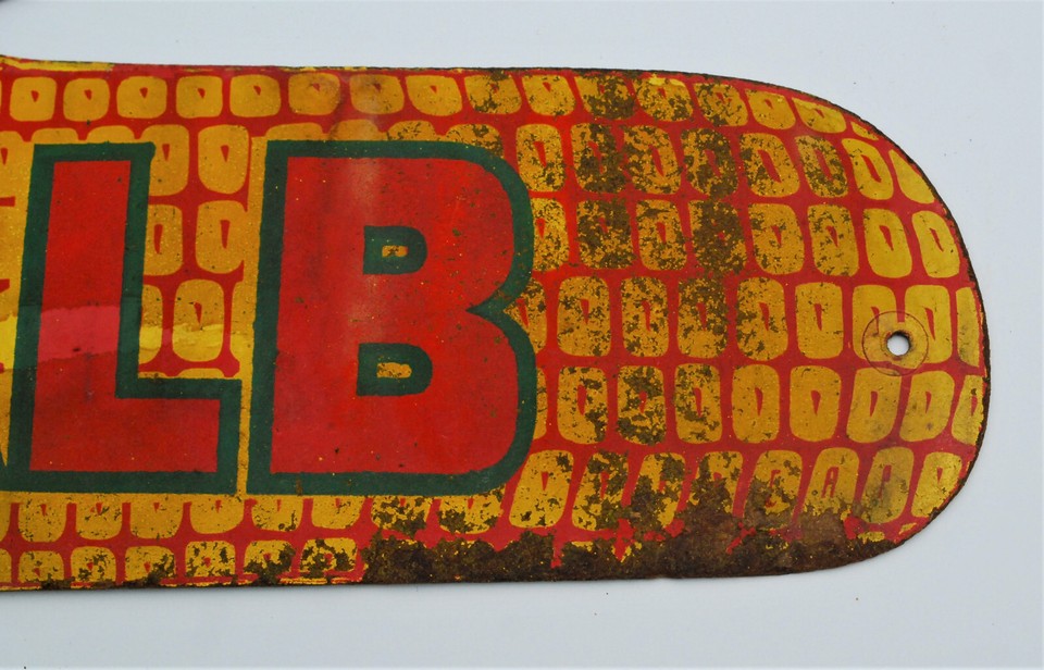 VINTAGE WOOD MASONITE PAINTED DEKALB FEED CORN FARM TRADE SIGN 30" | eBay