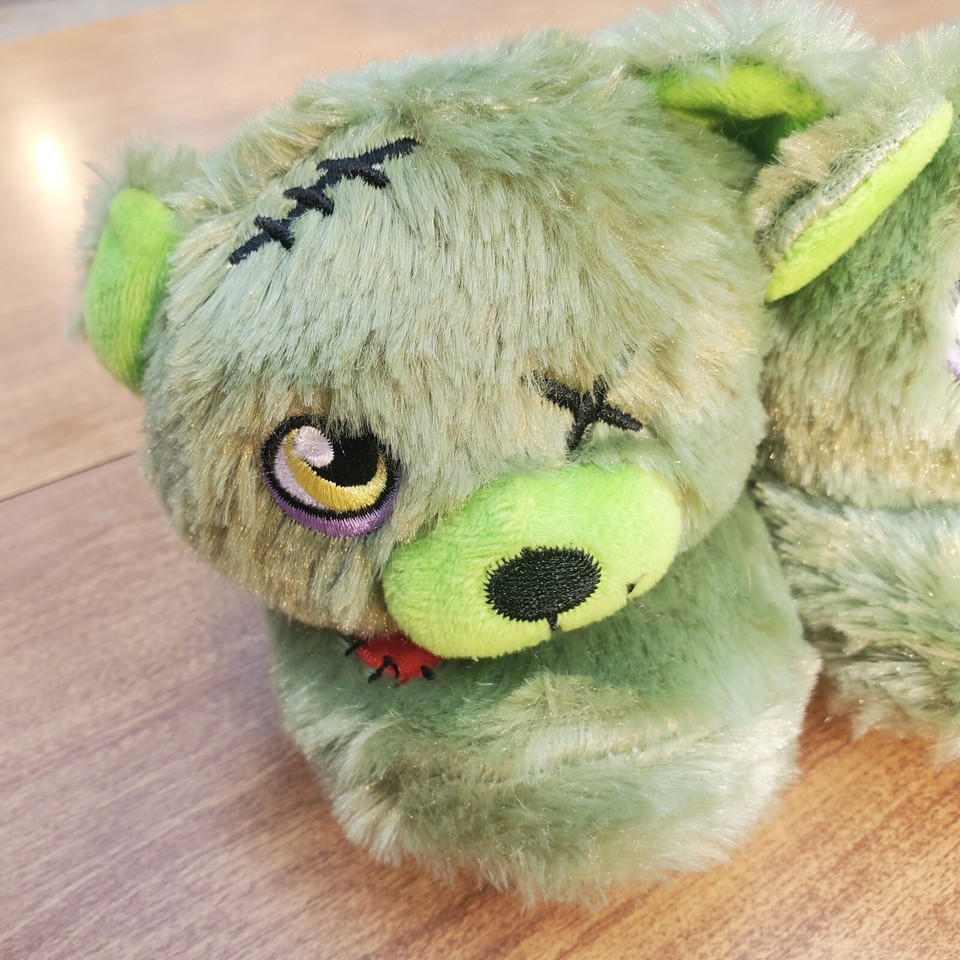 BAB Build A Bear Character Zom Zombie Bear Slippers Green Kids Sm (sz ...