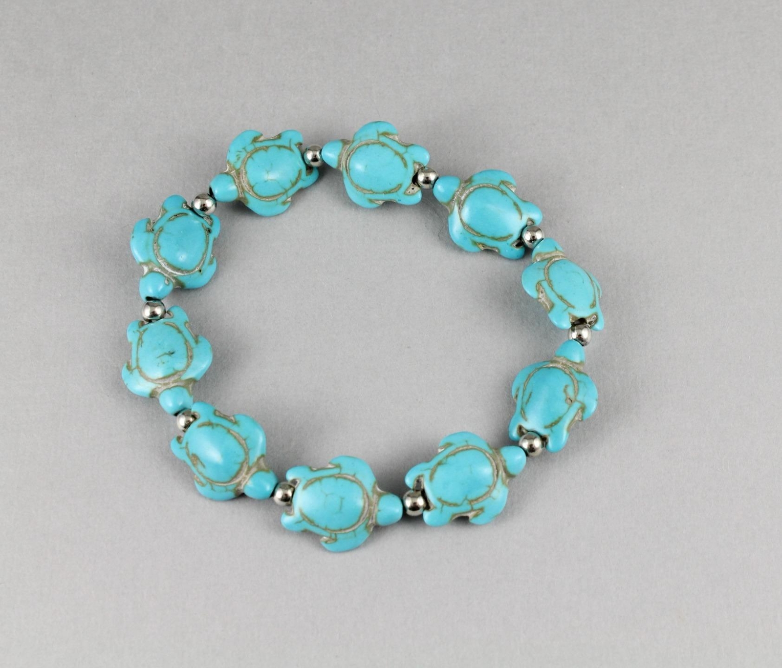 Turtle bracelet turquoise blue color turtle charm bead pendants ...