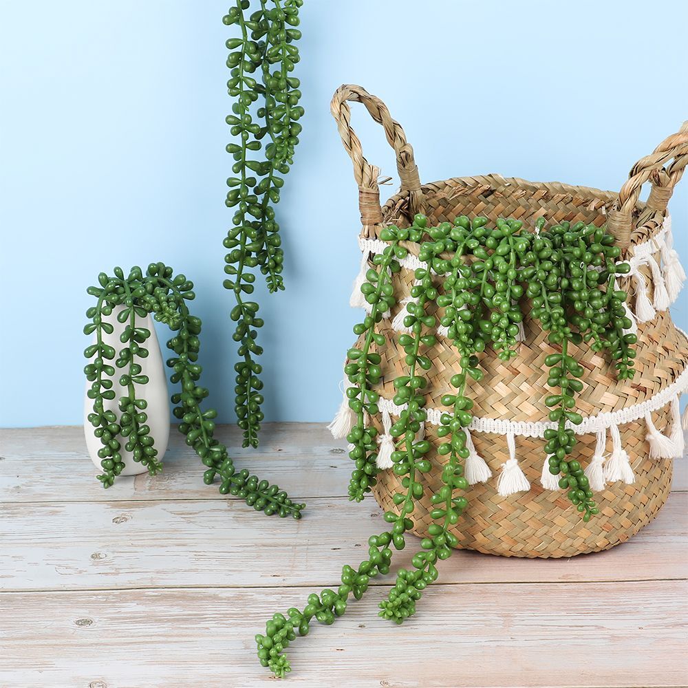 Artificial Succulents Pearls Simulation Hanging Greenery Lover's Tears ...