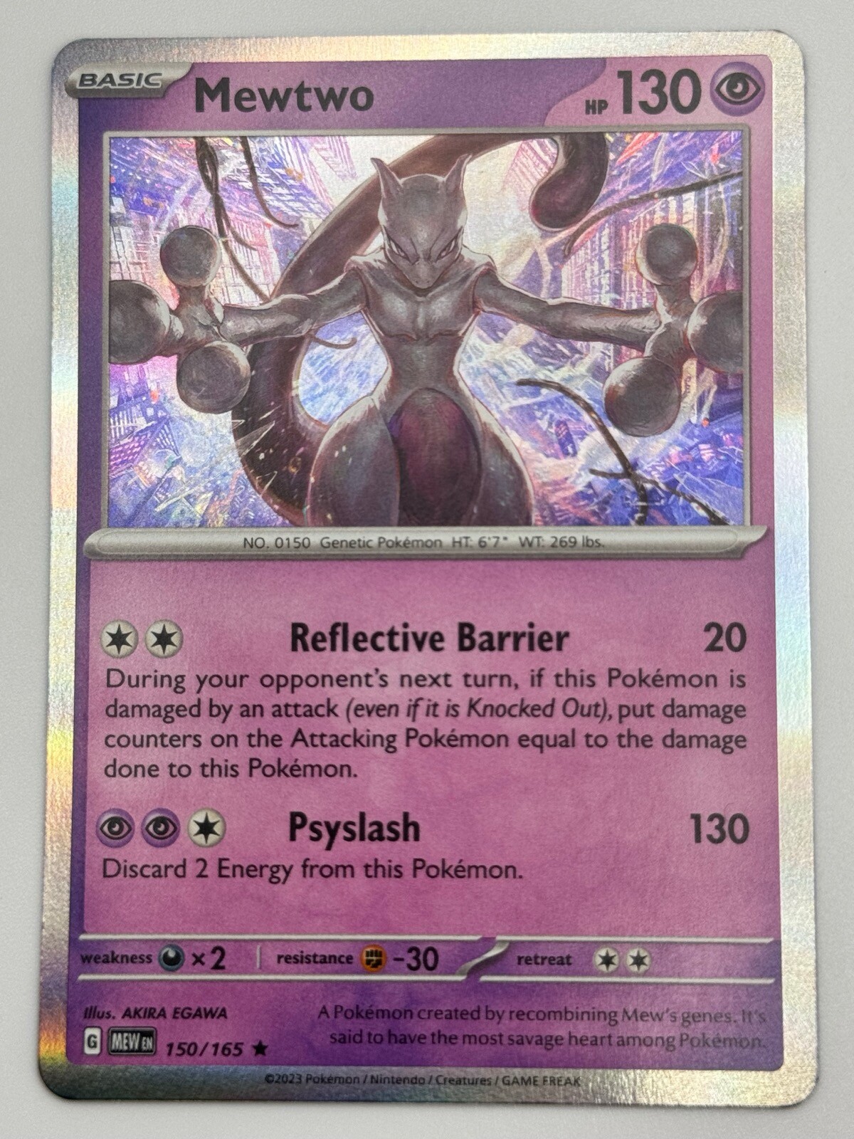 Pokemon TCG Card 151 Collection 150/165 Holo Rare Mewtwo | eBay