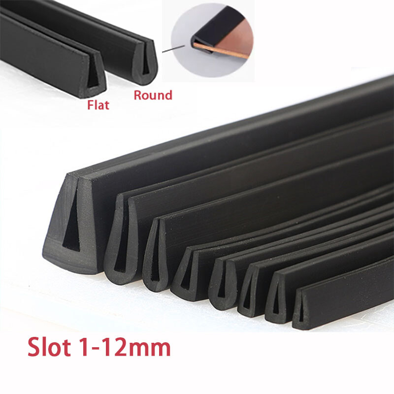 Black U Channel Rubber Edging Trim Protect Seal 1/2/3/4/5/6/8/10/12mm ...