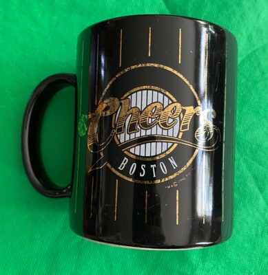 Cheers Of Boston Coffee Mug Cup Black Gold White | eBay