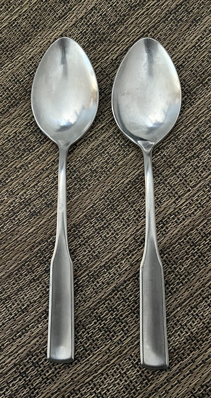 TWO 7.25" SOUP SPOONS - WILLIAMSBURG Carl Mertens Solingen CMS 18/8 ...