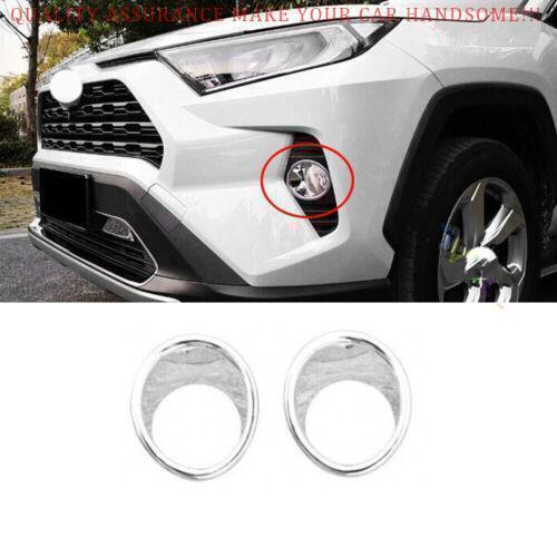 For Toyota RAV4 ABS Chrome Front Fog Light Lamp Bumper Cover Ring 2PCS ...