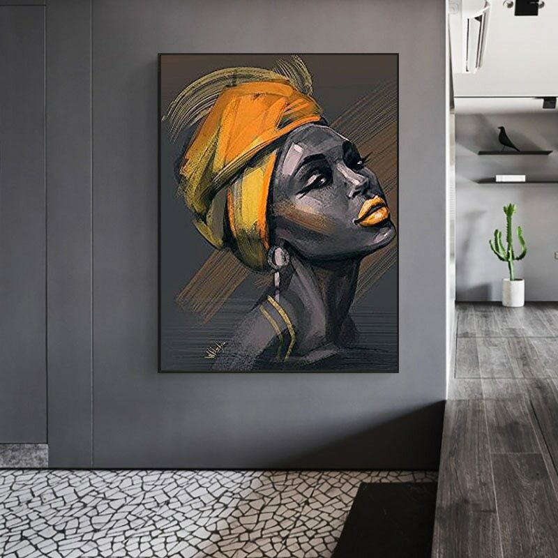 African Woman Painting Abstract