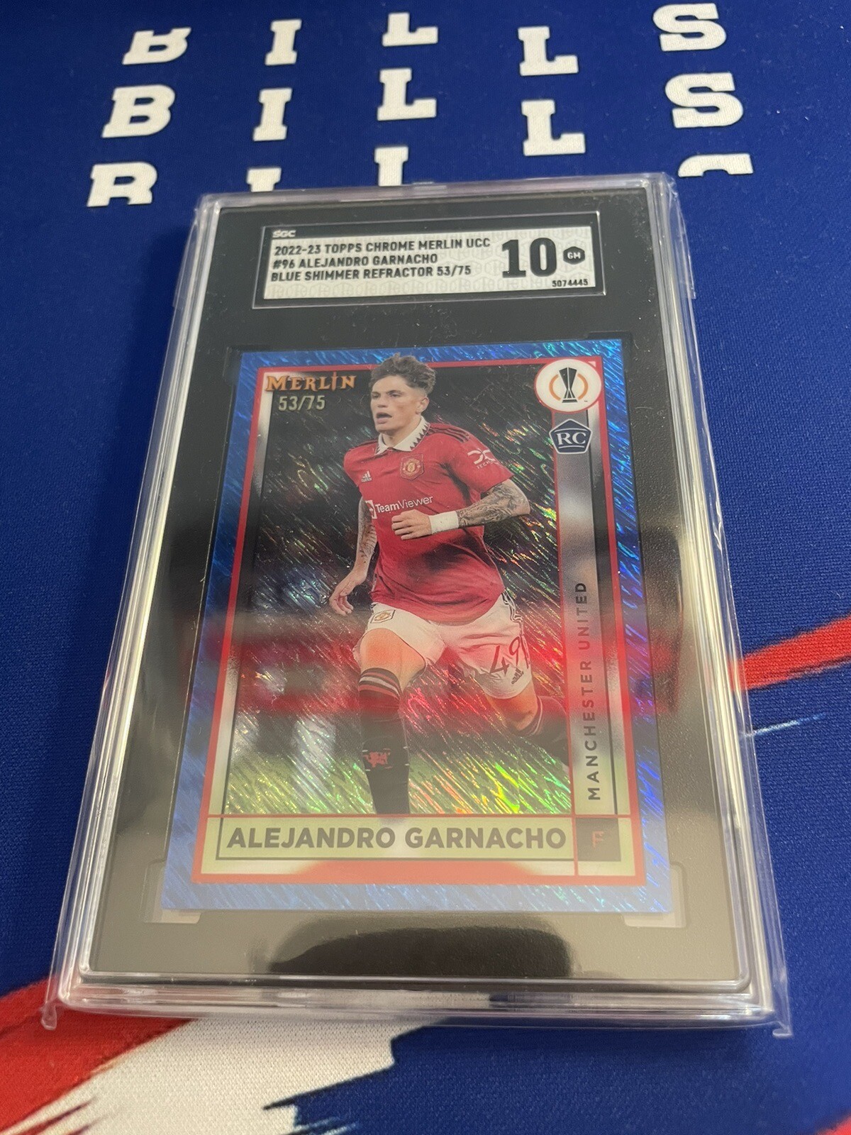 2022 Topps Chrome Merlin ALEJANDRO GARNACHO Blue Shimmer /75 SGC 10 ...