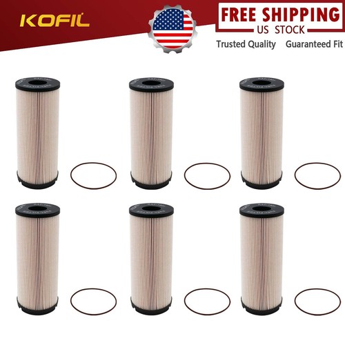 6Pcs K37-1021 PF46236 Fuel Filter Fit for Peterbilt DAF Kenworth ISX-15 ...