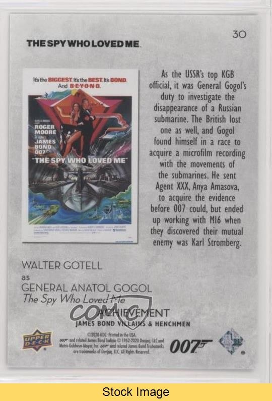 2020 James Bond Villains & Henchmen Red General Gogol Walter Gotell #30 ...