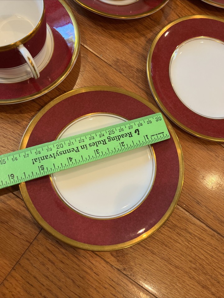 ATHLONE MARONE by COALPORT Bone China 4 Cup 4 Saucer 4 Plate 6” Set ...