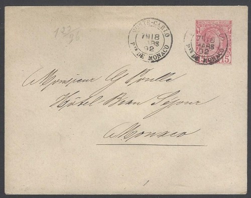 AOP Monaco 1884 15c red envelope used 1892 | eBay Australia