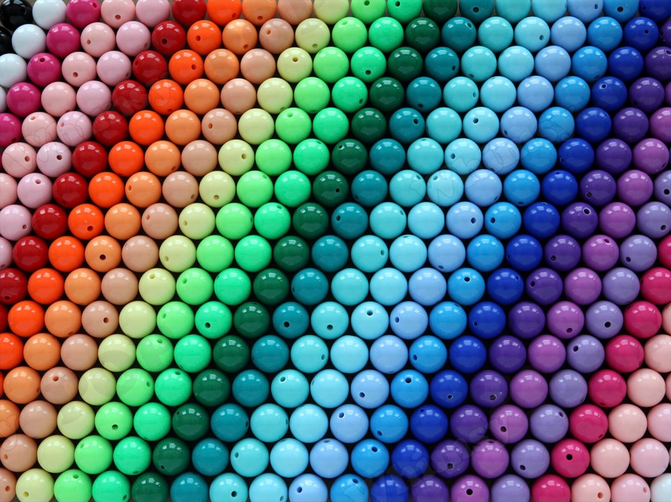20mm Beads - 20 Pack of Chunky Bubblegum Beads, Round Acrylic Colorful ...