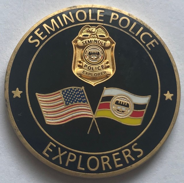 SEMINOLE POLICE Florida FL Police EXPLORERS 1.5" Challenge Coin GOLD ...