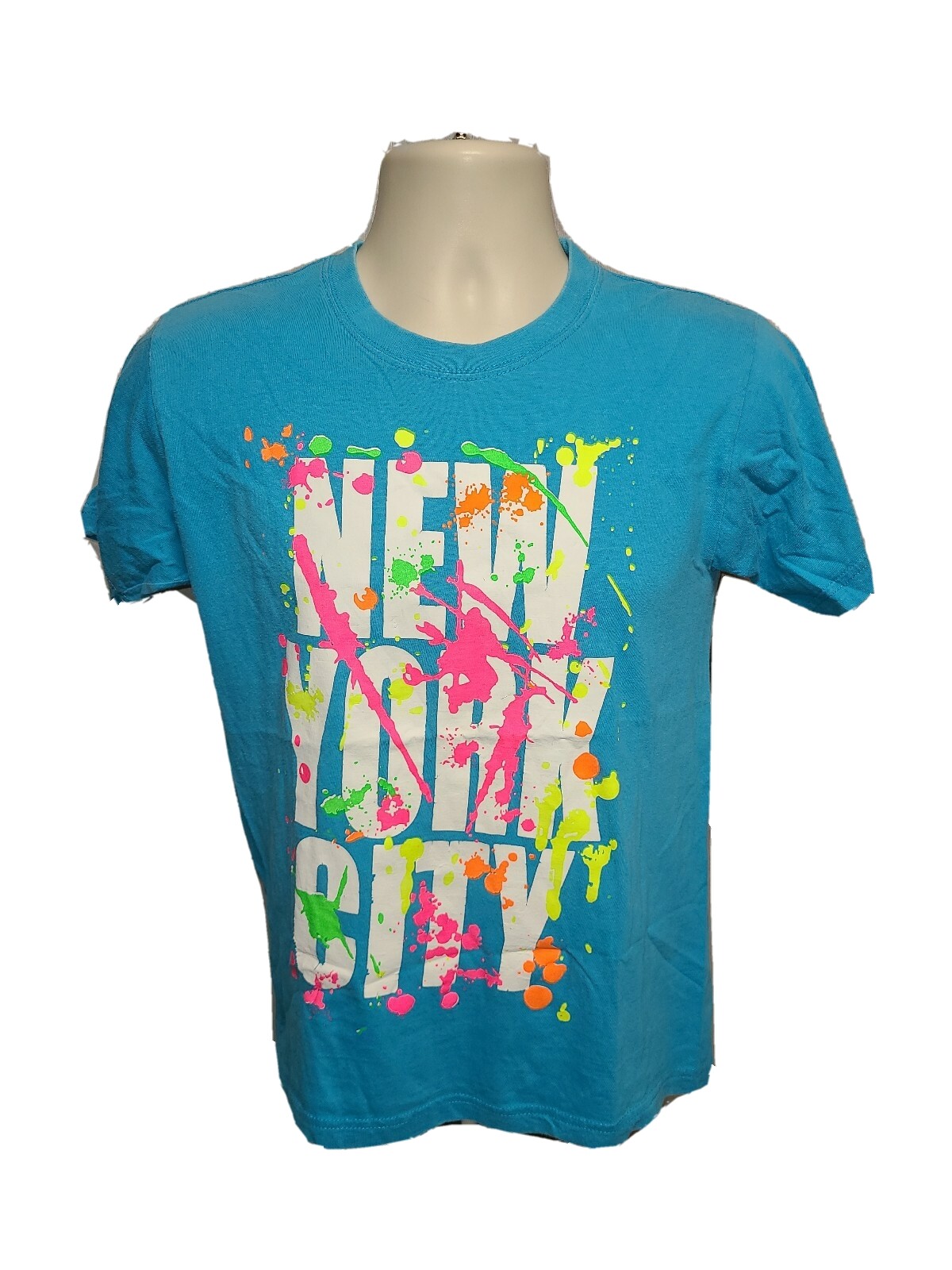 New York City Splashy Splatter Paint Adult Small Blue… - Gem