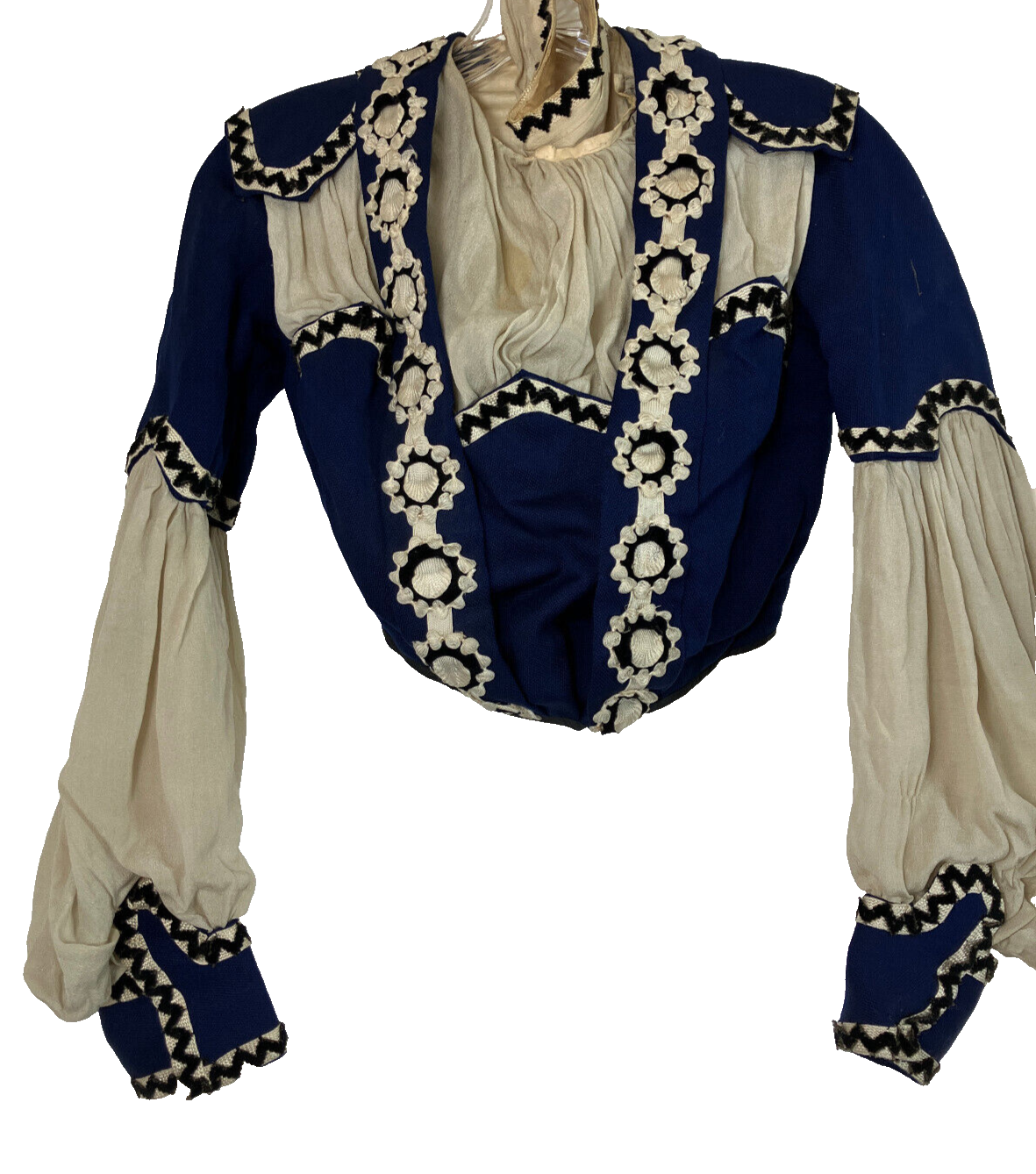 C 1900 Edwardian Blue Wool Afternoon Tea Dress Rick Rack Trim | eBay