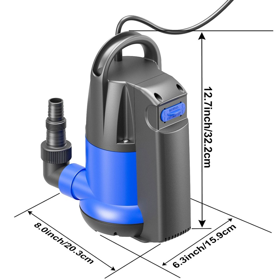 1HP Sump Pump Automatic Submersible Water Pump 4500GPH | eBay