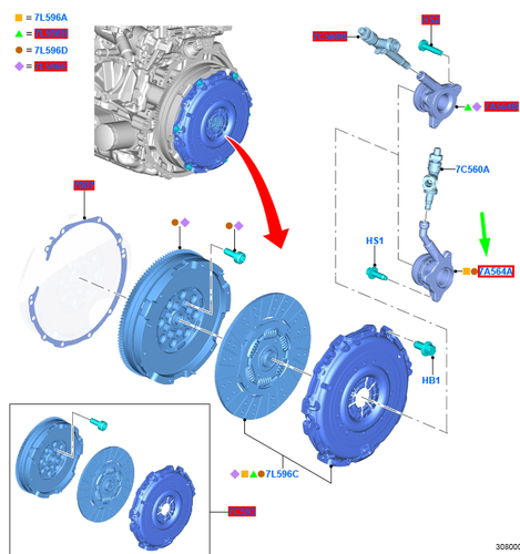 FORD TRANSIT CUSTOM MK1 Clutch Slave Cylinder 2461040 NEW GENUINE | eBay UK