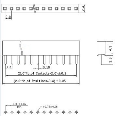 10Pcs 2mm 2.0mm Pitch 1x8 Pin 8 Pin Single Row Straight Female Header ...