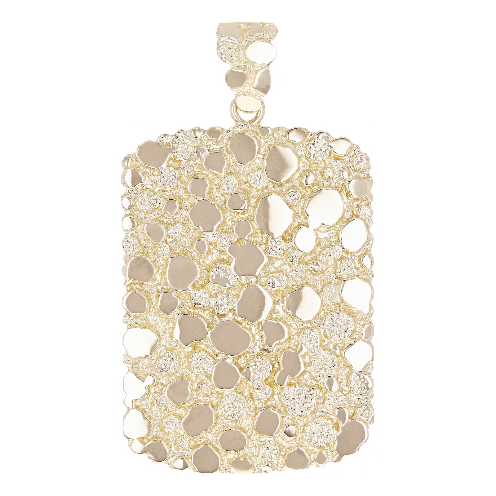 10k Yellow Gold Solid Big Rectangle Nugget Pendant 2.4" 22 grams | eBay