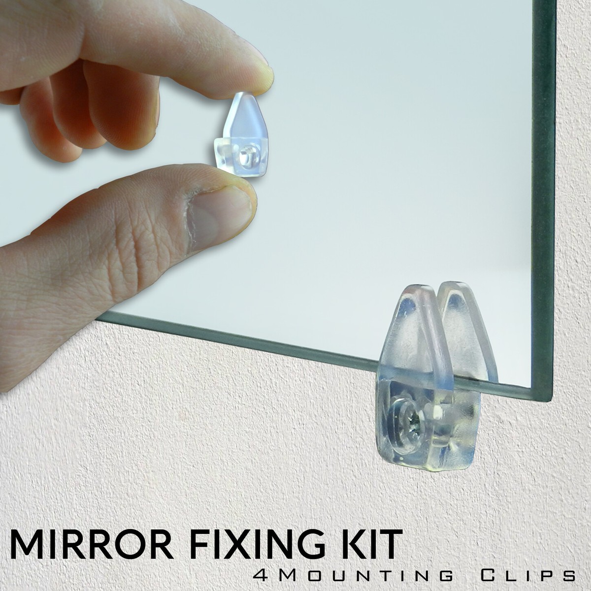 Frameless Mirror Mounting Clips SHINING HOUSE 4pcs Frameless Mirror