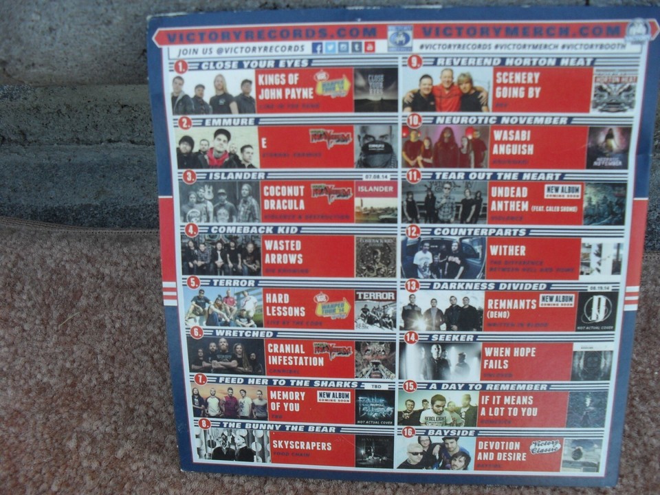 VARIOUS ARTISTS CD-" VICTORY RECORDS SAMPLER-WARPED TOUR 14 " 2014 ...