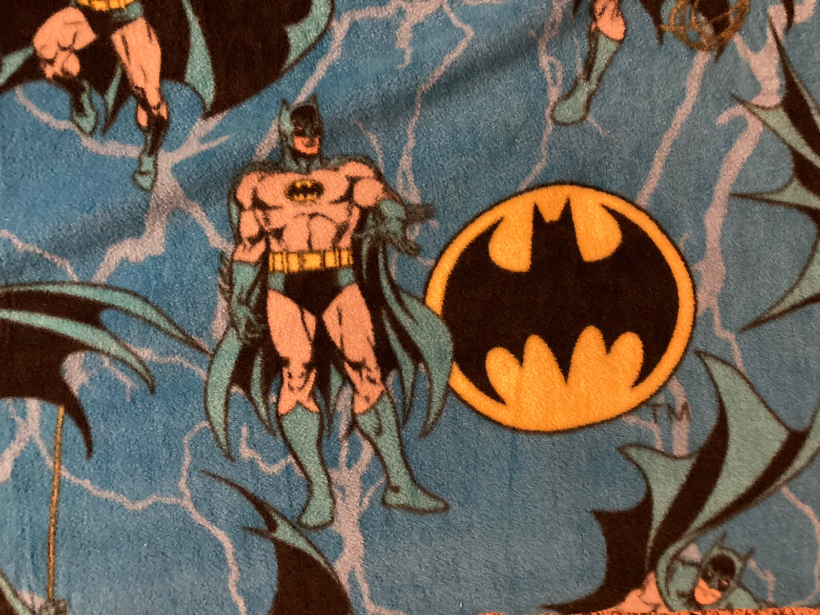 Vintage DC Comics Batman Fabric EUGENE TEXTILES Flannel Fleece 60" x 36 ...