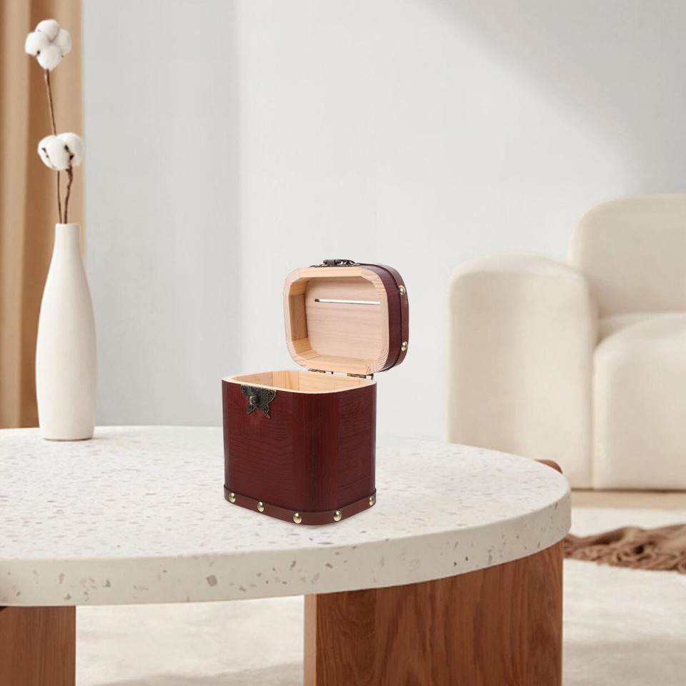 Treasure Chest with Key Reward Jar for Kids Cash Bag Lock Safe Bank ...