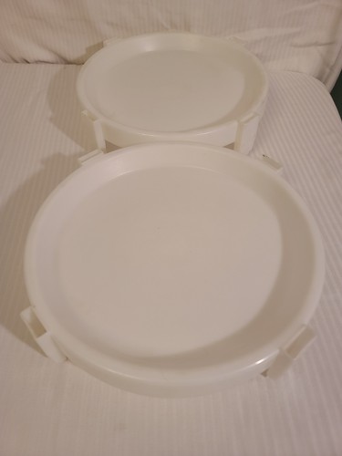 Vintage Tupperware #511 Divide-A-Rack Pie Stackers Pair Patterned ...