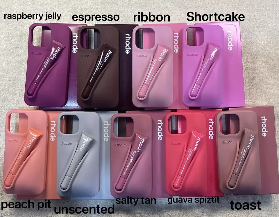 Rhode Lip-tint Silicon Phone Cases WITH Lipgloss -iPhone 11 12 13 14 15 ...