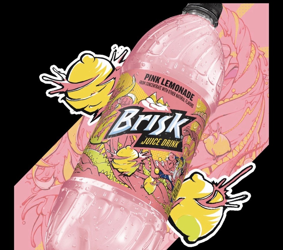 6 PACK! NEW! Brisk Pink Lemonade Juice Drink, 1 Liter Bottles,SAME DAY ...