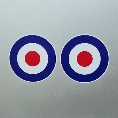 2x Small Roundel RAF MOD Target Vinyl Sticker Decal For Scooter Car Van ...