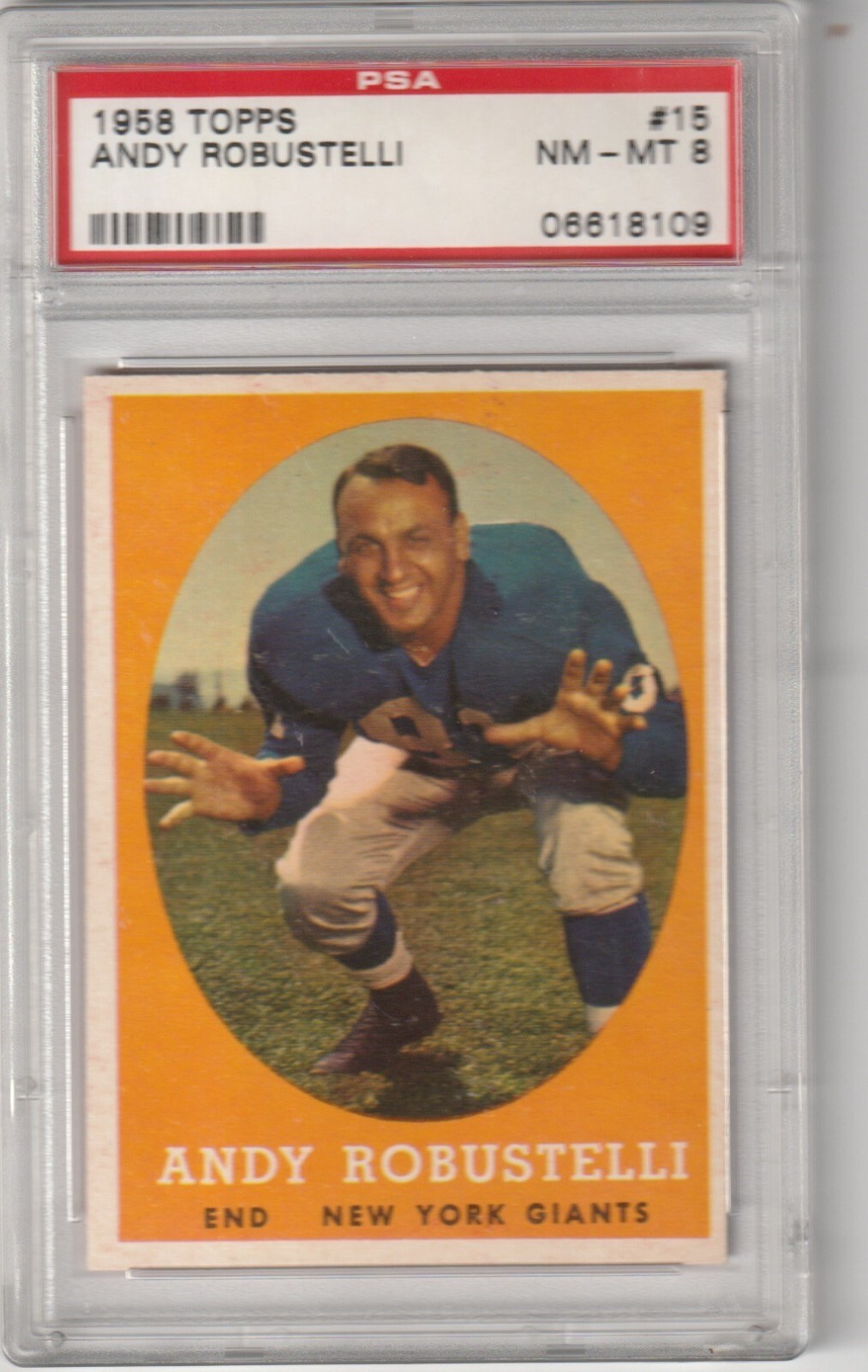 1958 Topps Andy Robustelli #15, PSA NM-MT 8 | eBay