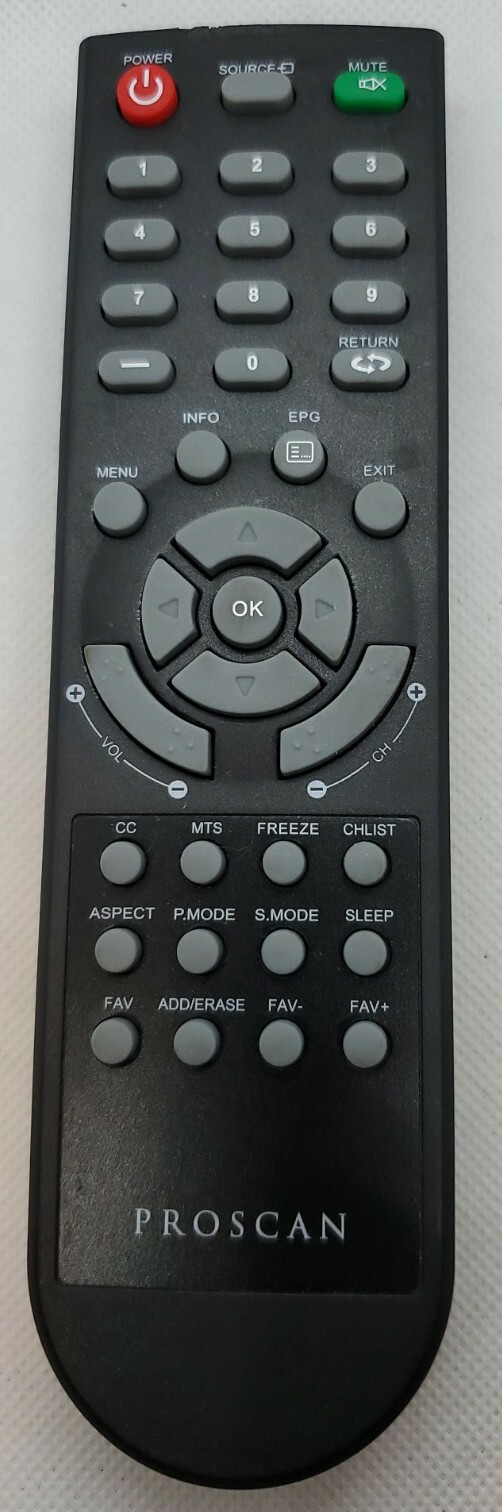Proscan 3 PRO TV Remote Control PLED4616AB PLED5529AD PLEDV4020AB ...